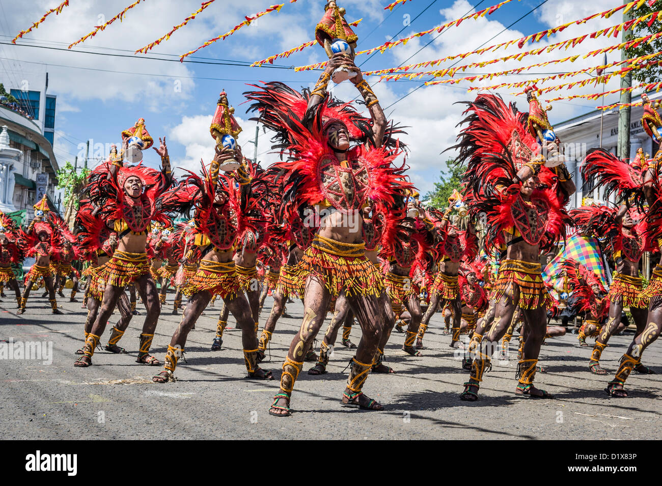 Participants of the dance contest during the celebration of Dinagyang ...