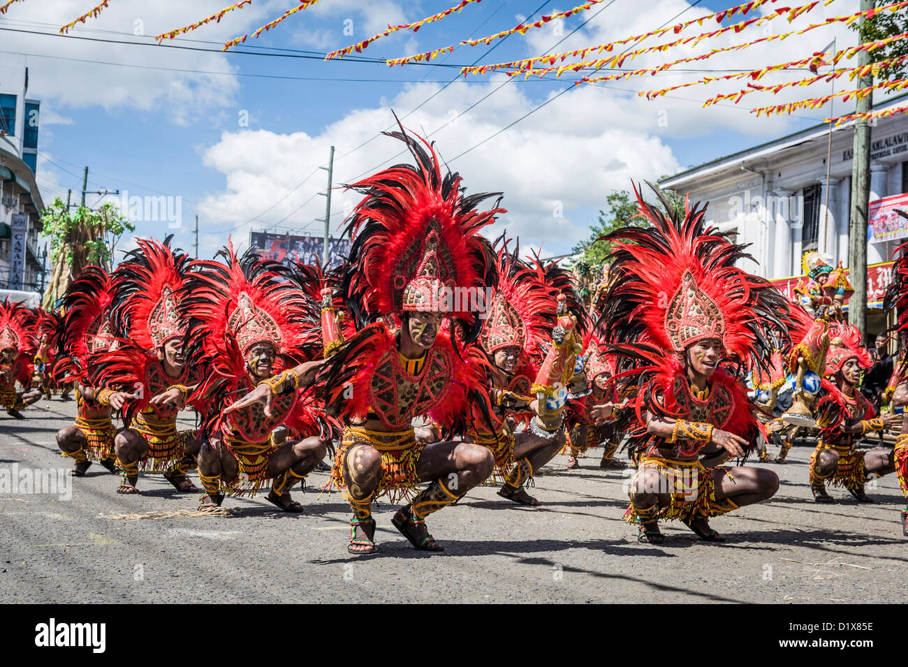 Participants of the dance contest during the celebration of Dinagyang ...