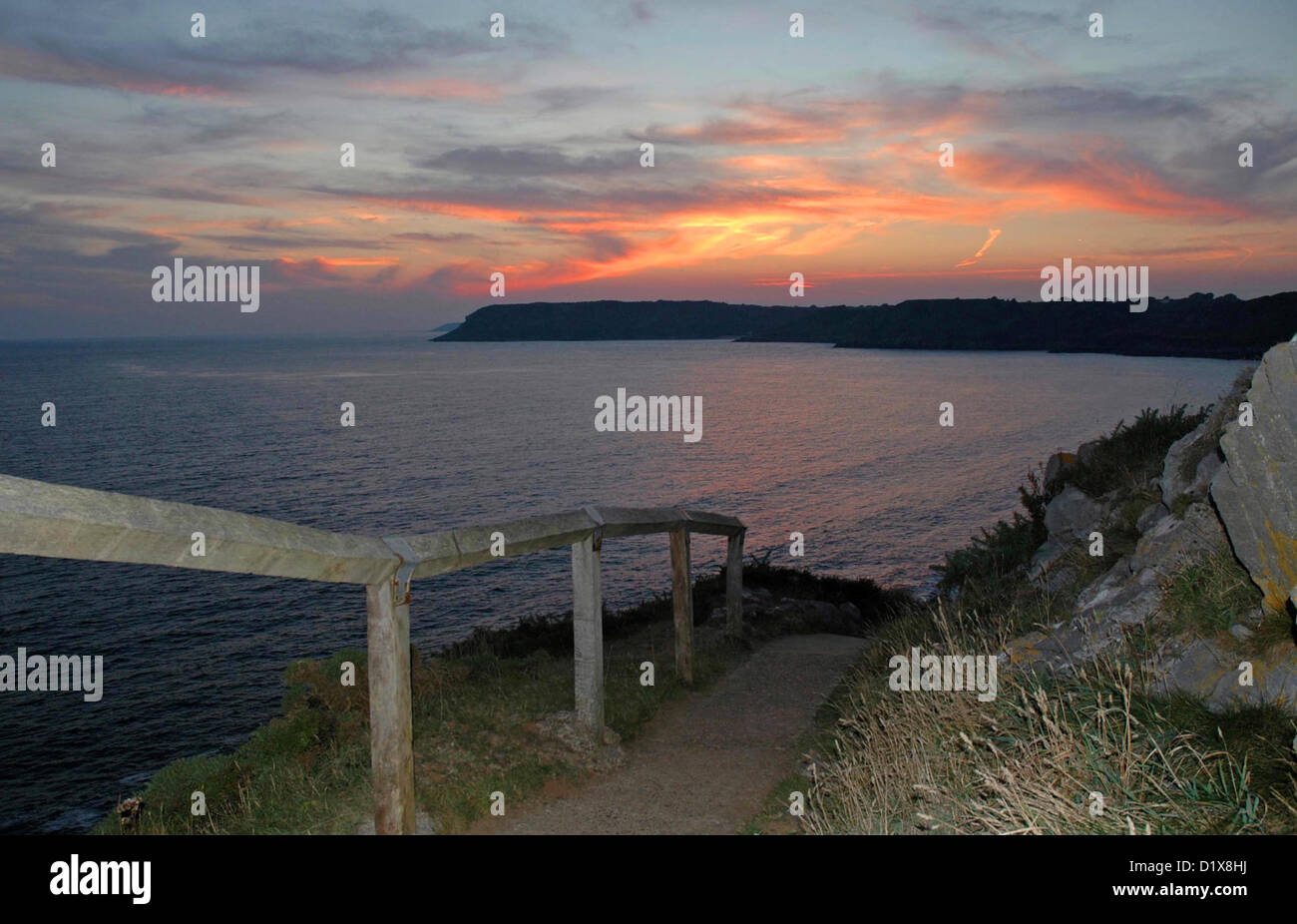 The Wales Coast Path with Caswell Bay and Pwll Du in the distance at ...