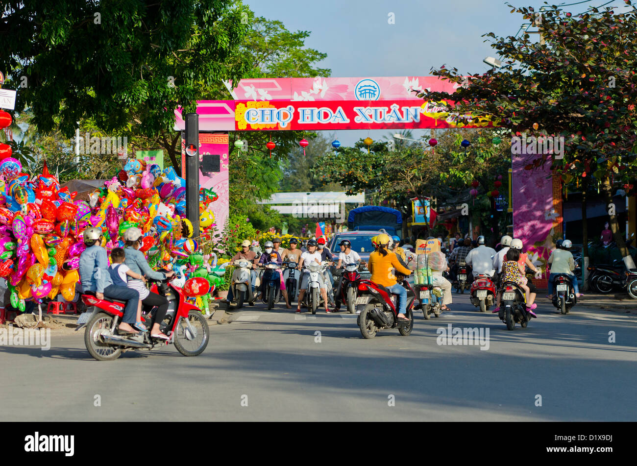 Tet Celebrations in Hoi An, Vietnam Including Stalls of Helium Balloons ...