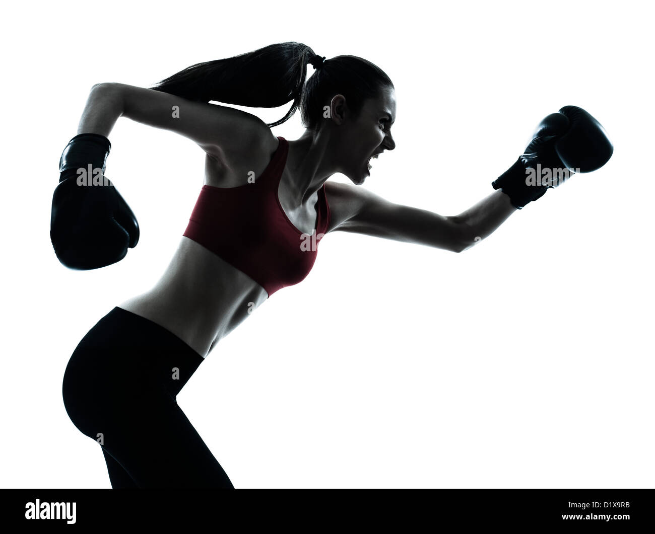 Girl Boxing Silhouette
