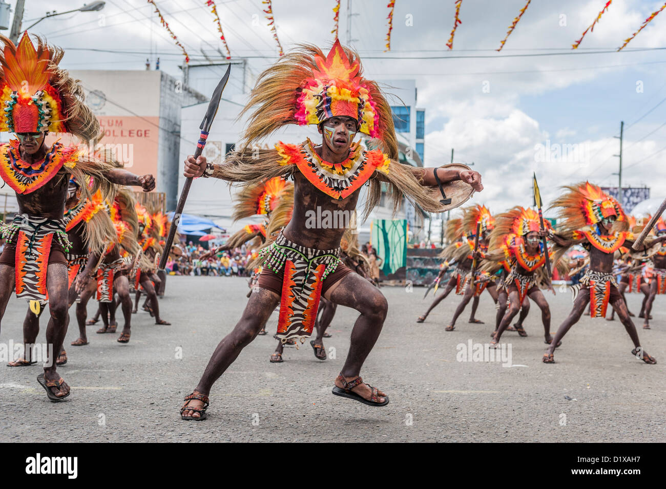 Participants of the dance contest during the celebration of Dinagyang ...