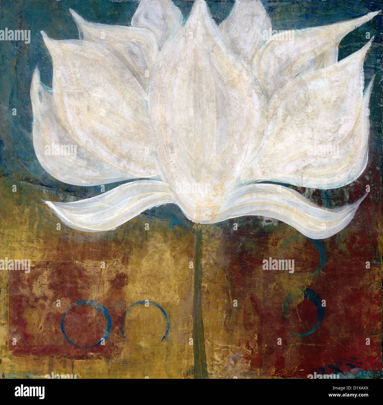 Abstract painting of a big Lotus Flower Stock Photo - Alamy