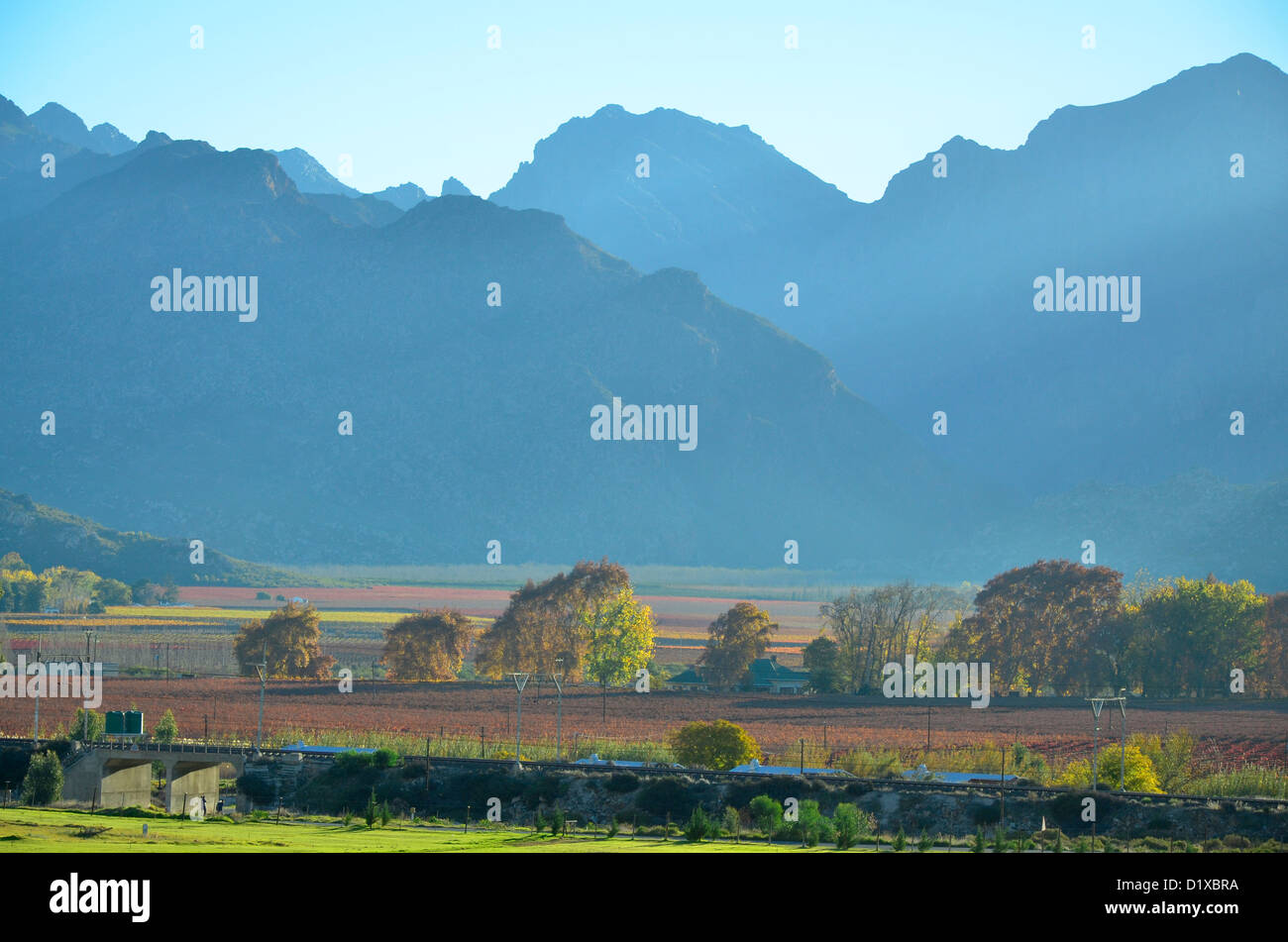 Autumn in the Hex River Valley at De Doorns, Western Cape, South Africa ...
