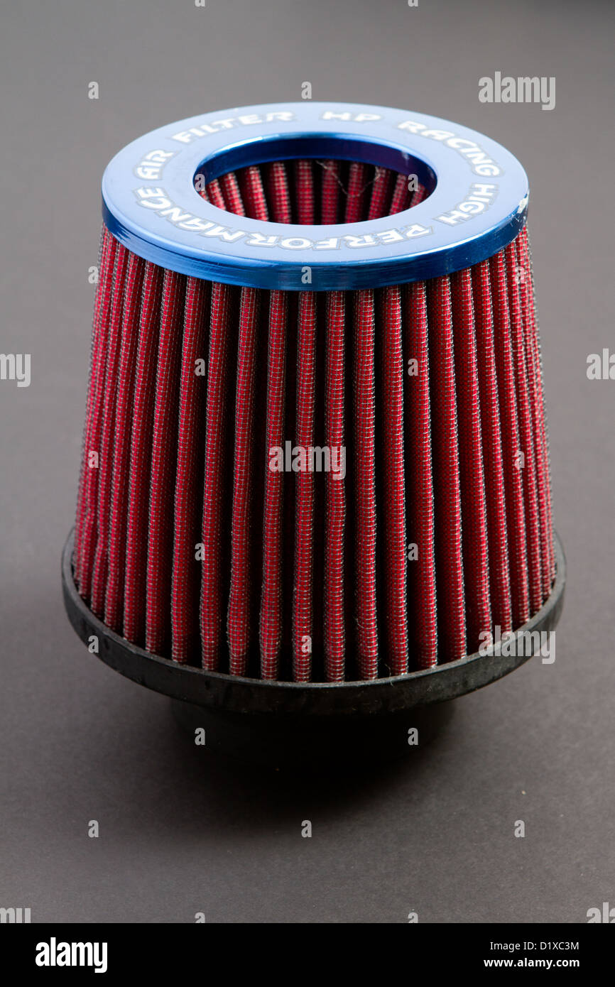Cold air intake cone filter Stock Photo - Alamy