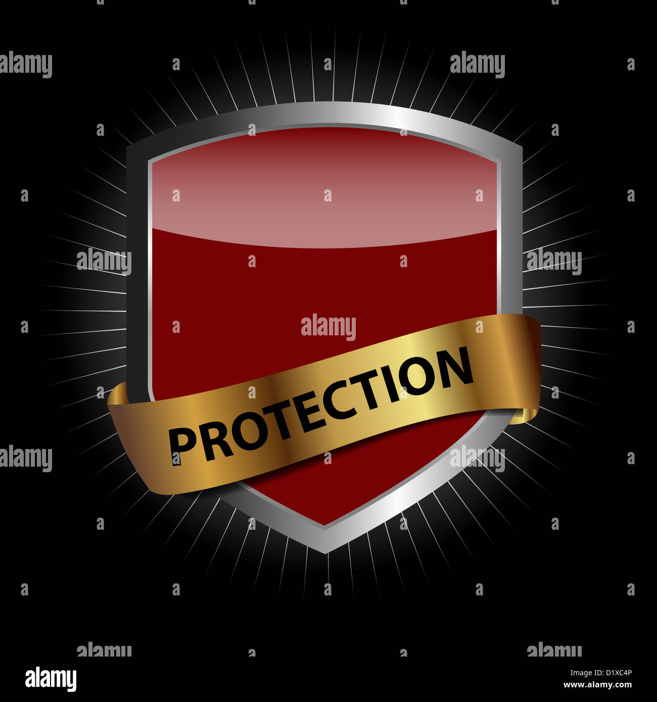 Protect shield vector illustration Stock Photo - Alamy