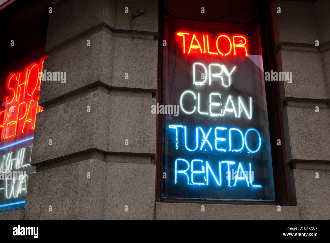 Tailor neon sign Stock Photo - Alamy