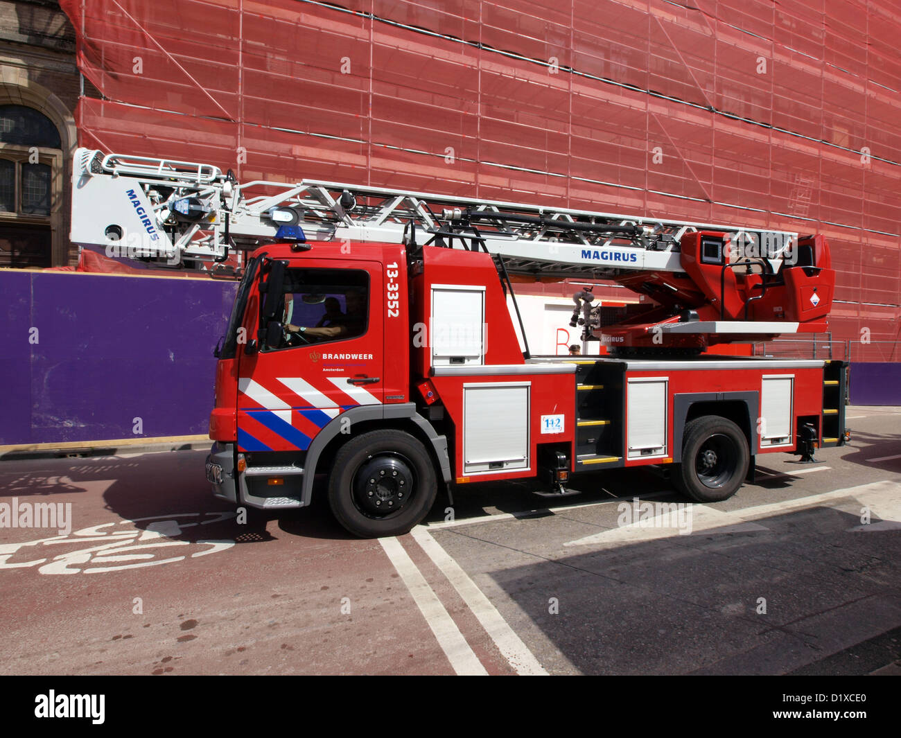 The Magirus fire engine, designated Brandweer Amsterdam 13-3352, is a ...