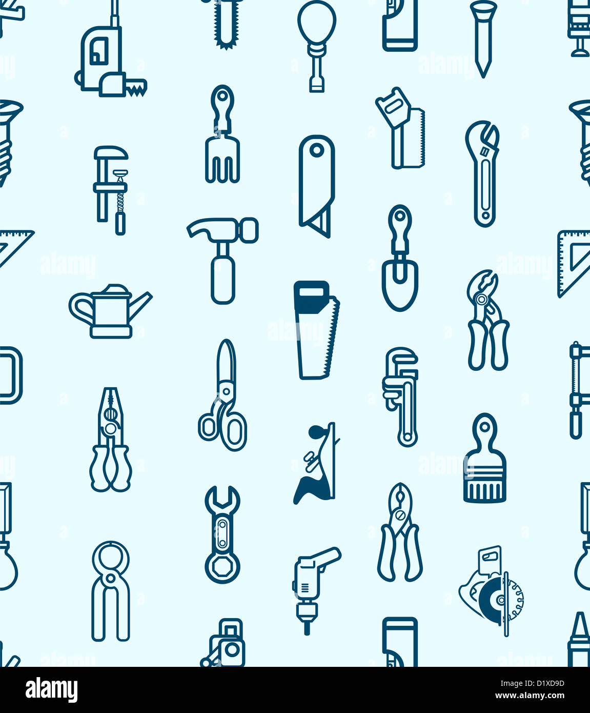 A seamlessly tiling background texture with lots of different tools ...