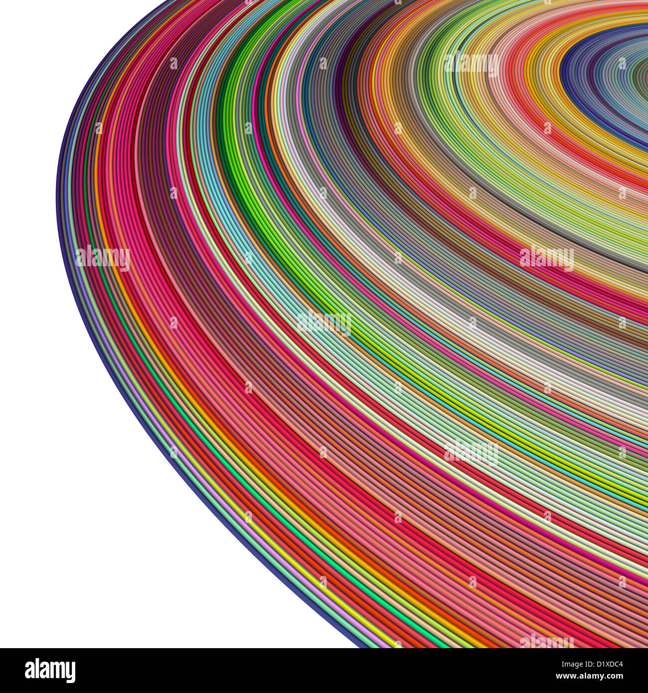 large 3d render concentric pipes in multiple colors on white Stock ...