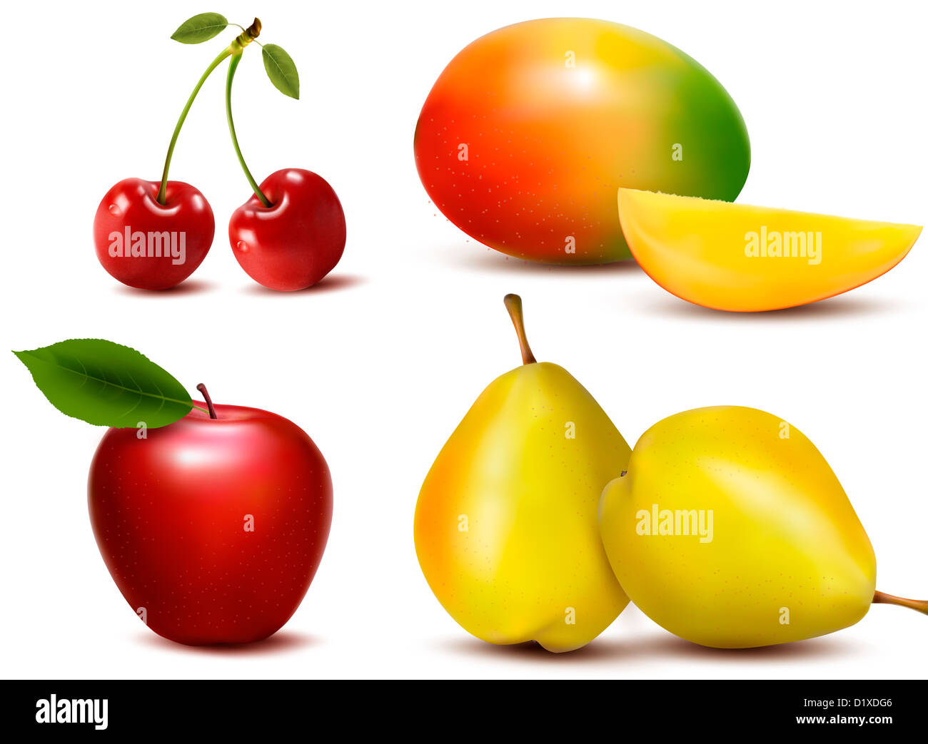 Group of fresh colorful fruit Stock Photo - Alamy