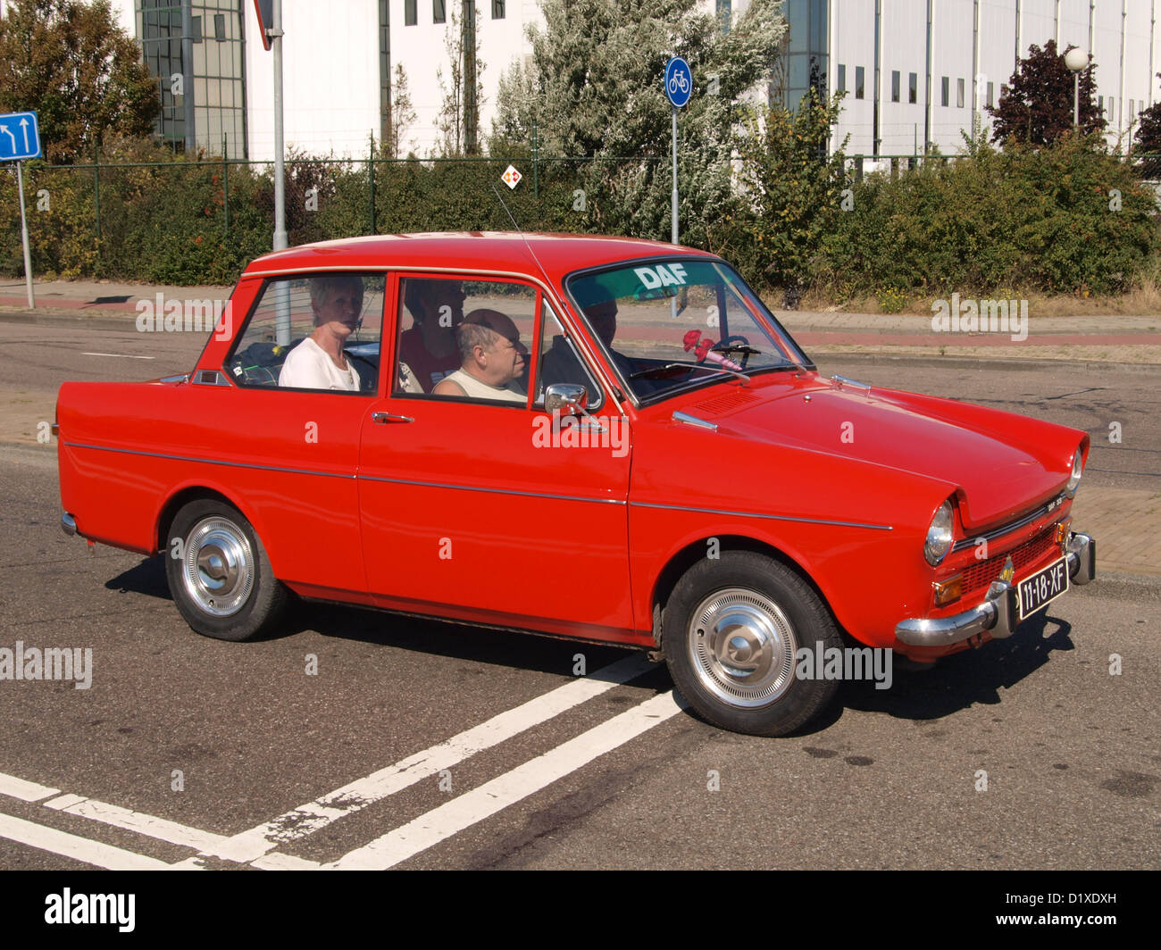 The DAF 33, displayed at the Classic Car Meeting in Haarlem, is a ...