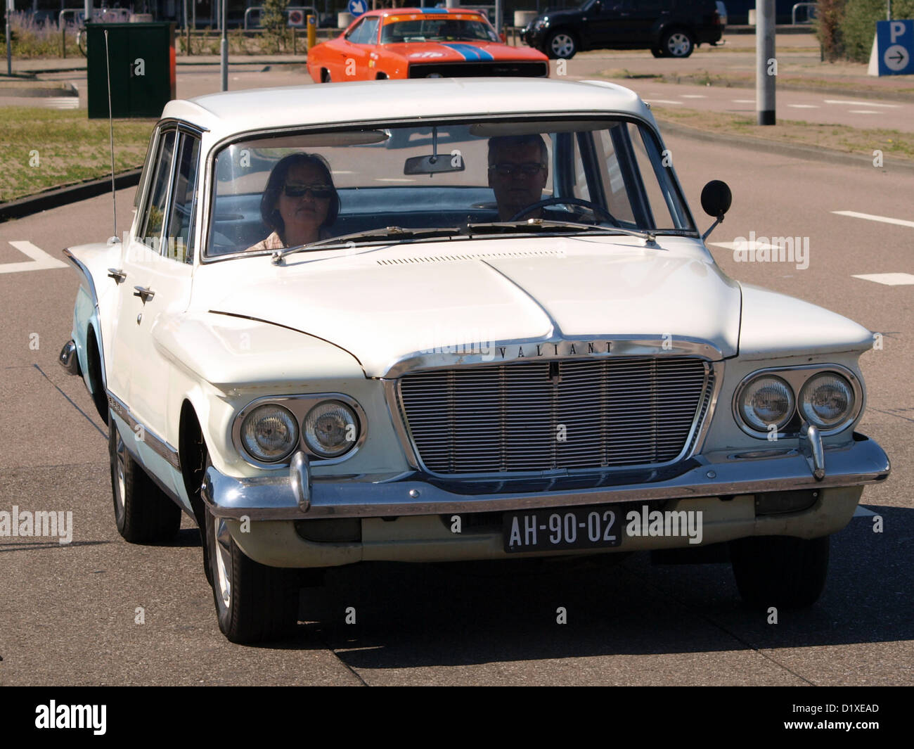 The Chrysler Valiant, displayed at the Classic Car Meeting in Haarlem ...