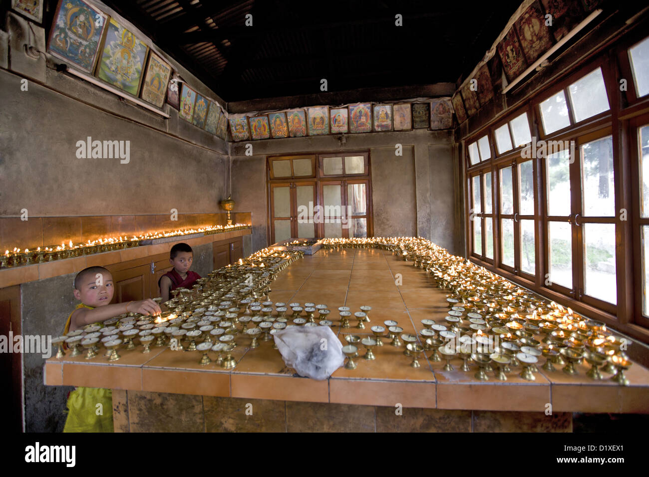 Bomdila Gompa or monastery prayer hall. Bomdila, Arunachal Pradesh ...
