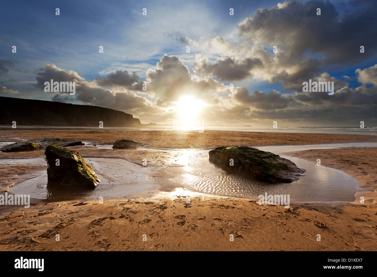 Tregurrian beach hi-res stock photography and images - Alamy