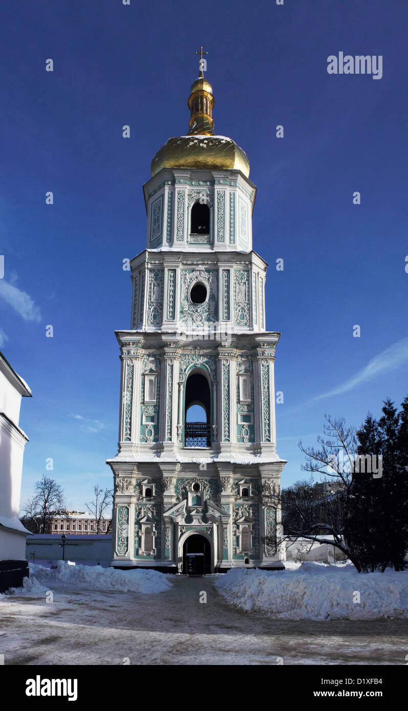 Archetecture ansamble of Saint Sophia cathedral in Kiev in snow in ...