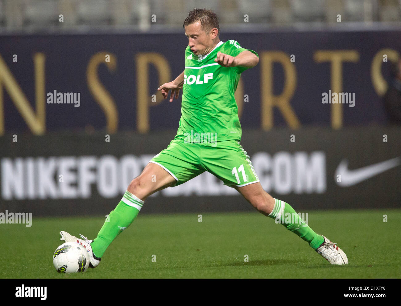 Wolfsburg's Ivica Olic plays the ball during the Tuttur Cup soccer ...