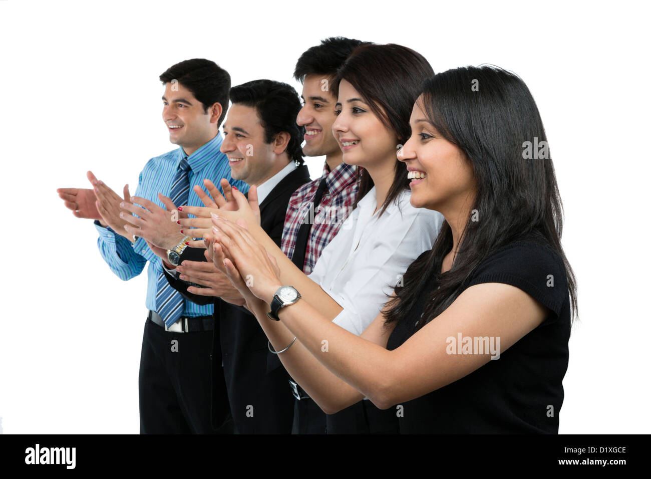 Indian business people standing clapping hi-res stock photography and ...
