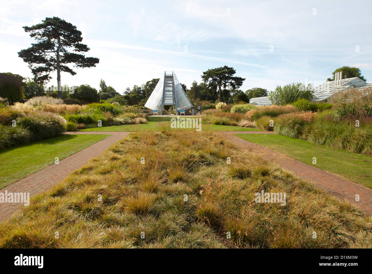 Grass garden and Davies Alpine House, Kew Gardens, London, UK Stock ...
