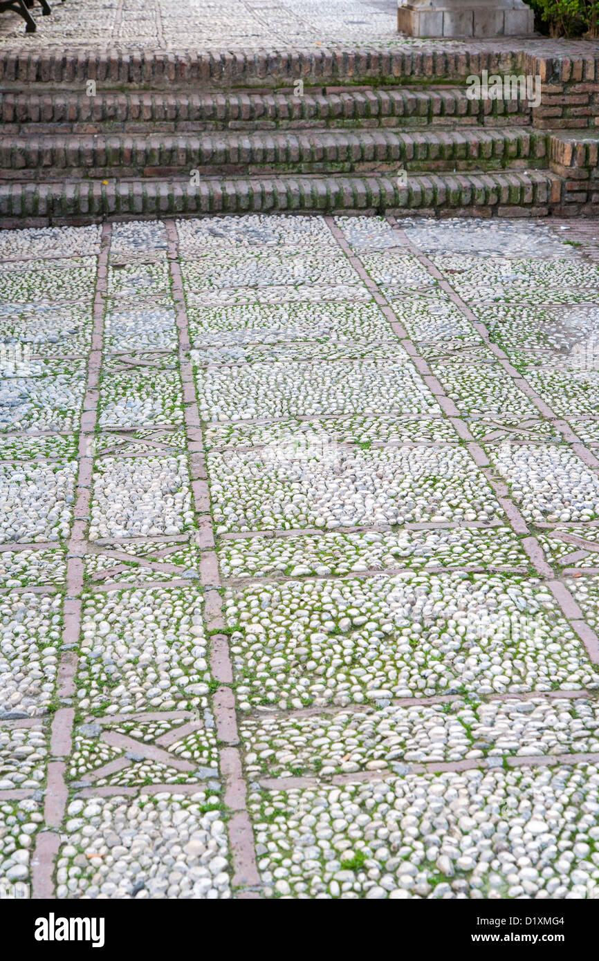 Cobbled pavement in Malaga Spain Stock Photo - Alamy