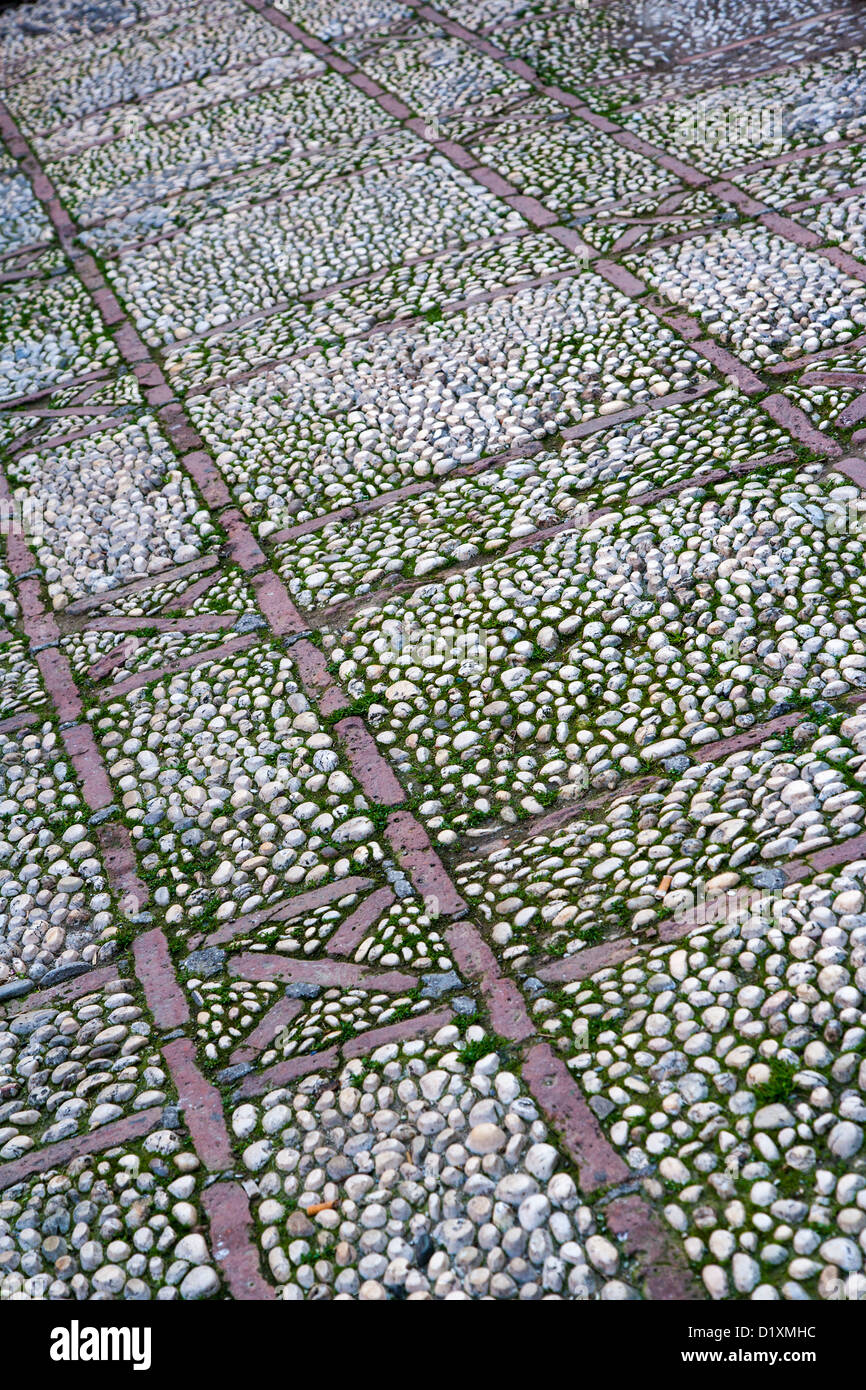Cobbled pavement in Malaga Spain Stock Photo - Alamy