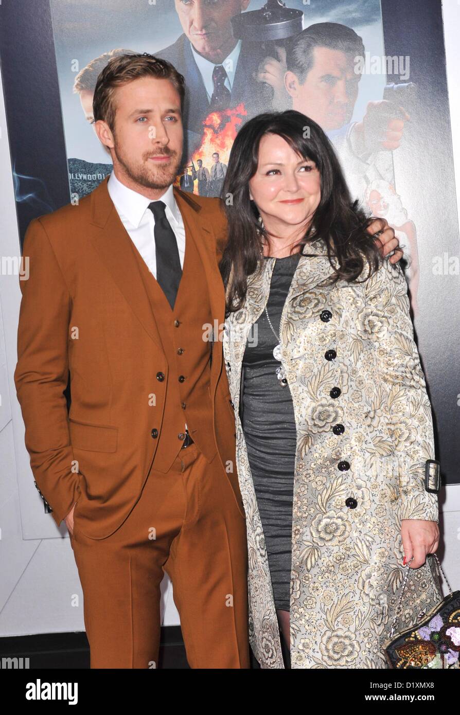 Ryan Gosling, mother Donna at arrivals for GANGSTER SQUAD Premiere ...