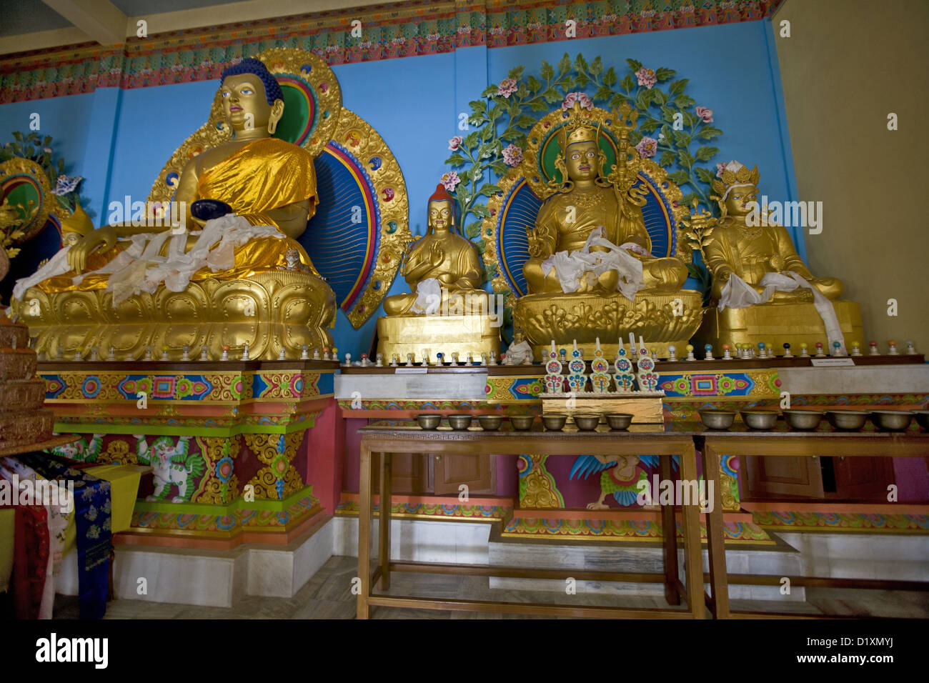Buddha statue inside the monastery. Bomdila, Arunachal Pradesh, India ...