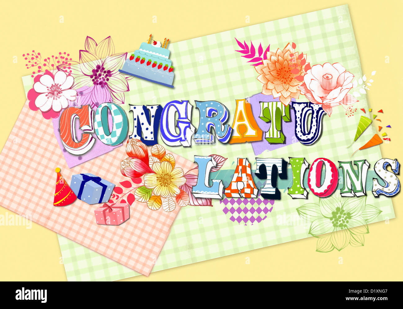 word art of congratulations Stock Photo - Alamy