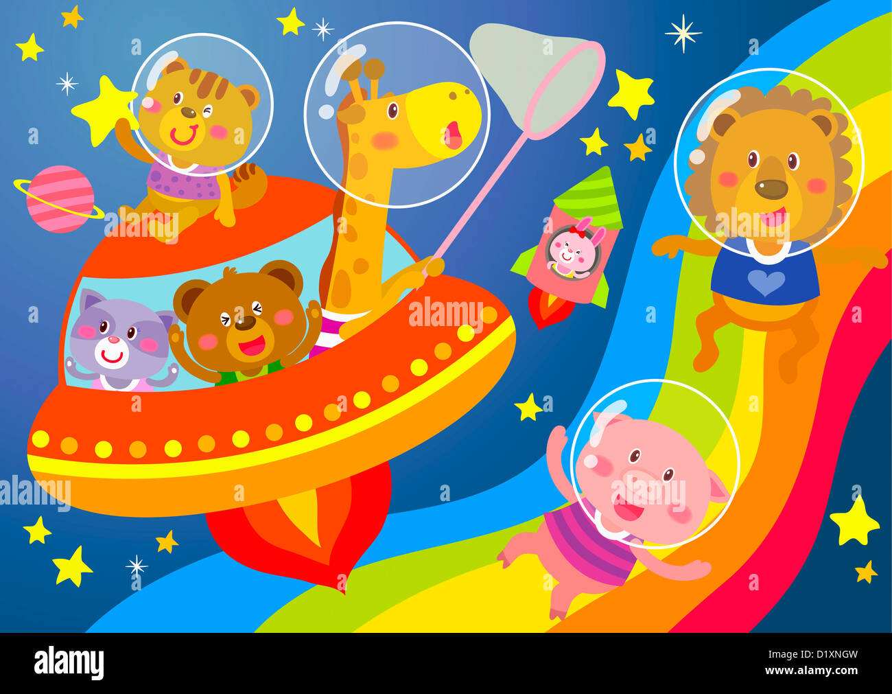 animals in the space Stock Photo - Alamy