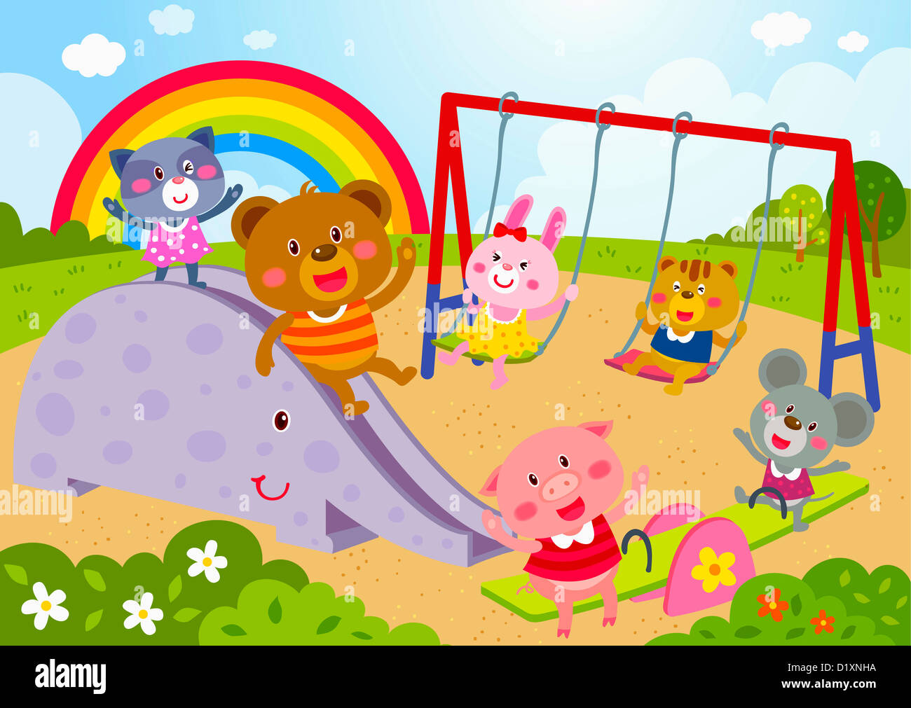 animals in playground Stock Photo - Alamy