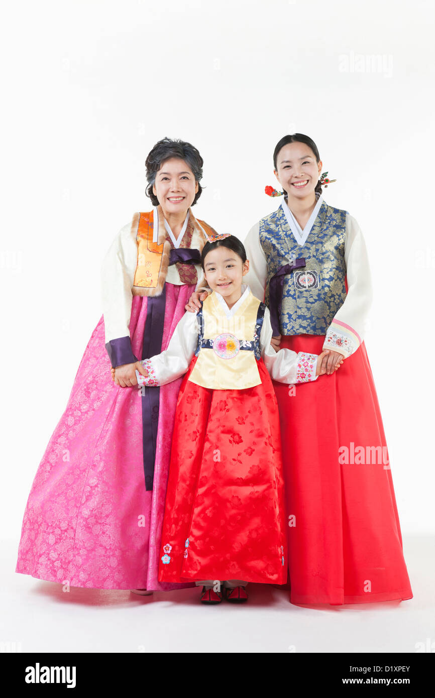 three generation family posing together Stock Photo - Alamy