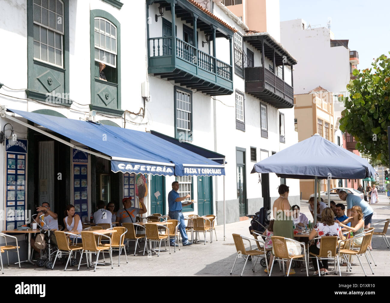 cafe culture Santa Cruz, Isla de la Palma, Canary Islands, Spain Stock ...