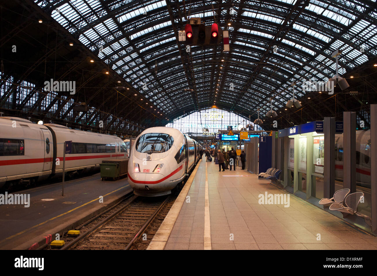 High-speed passenger trains, Hauptbahnhof, Cologne, Germany Stock Photo ...