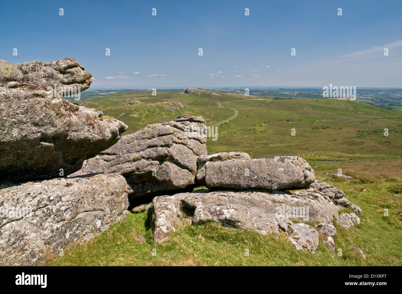Looking northeast from Rippon Tor on Dartmoor, with Saddle Tor and ...