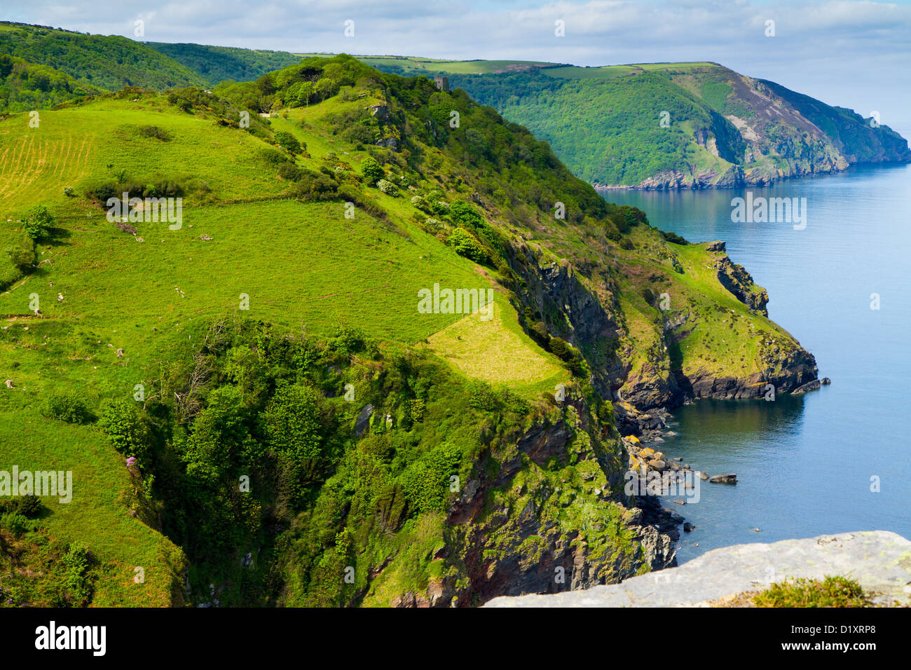 North Devon Coastline near Lynton and Lynmouth at Valley of Rocks Stock ...