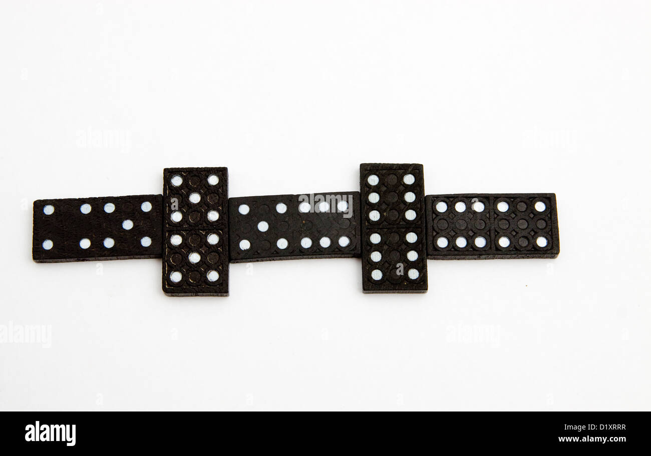 Series object on white: isolated -dominoes Stock Photo - Alamy