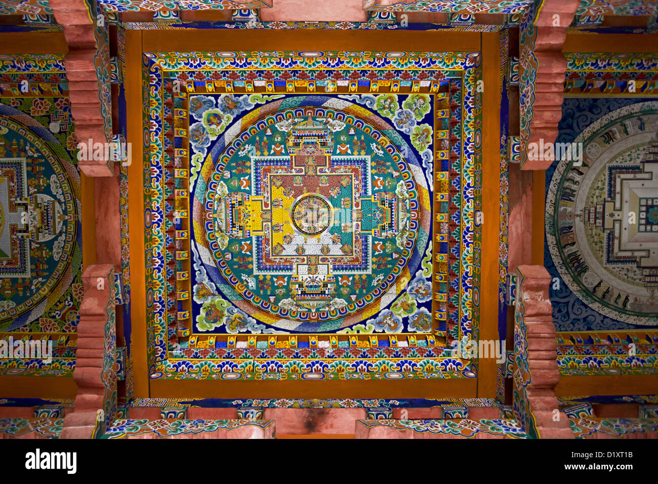 Buddhist art. Tawang monastery , Arunachal Pradesh, India Stock Photo ...