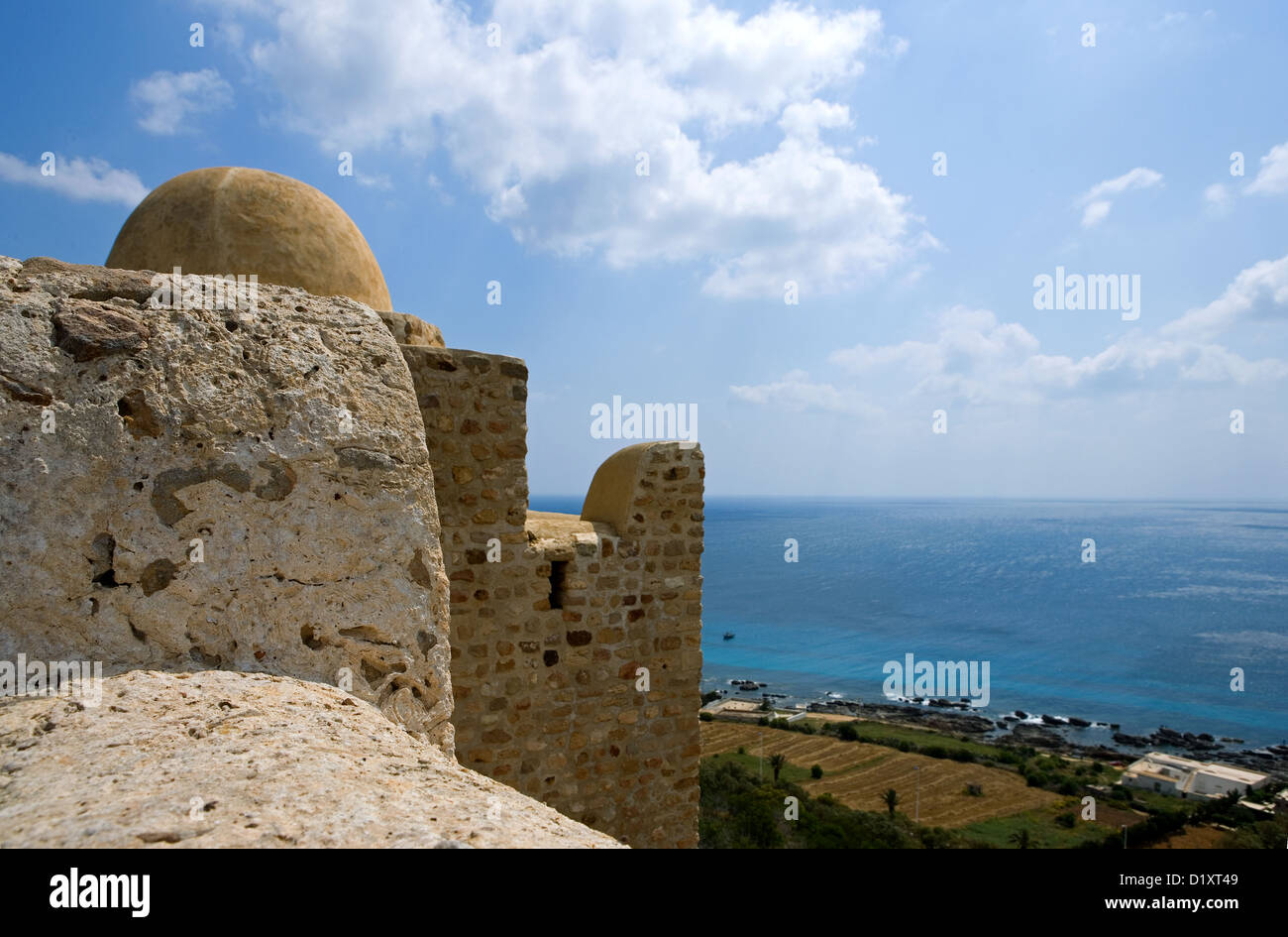 Tunisia, Kelibia, view on the sea from the fortress of the XII century ...