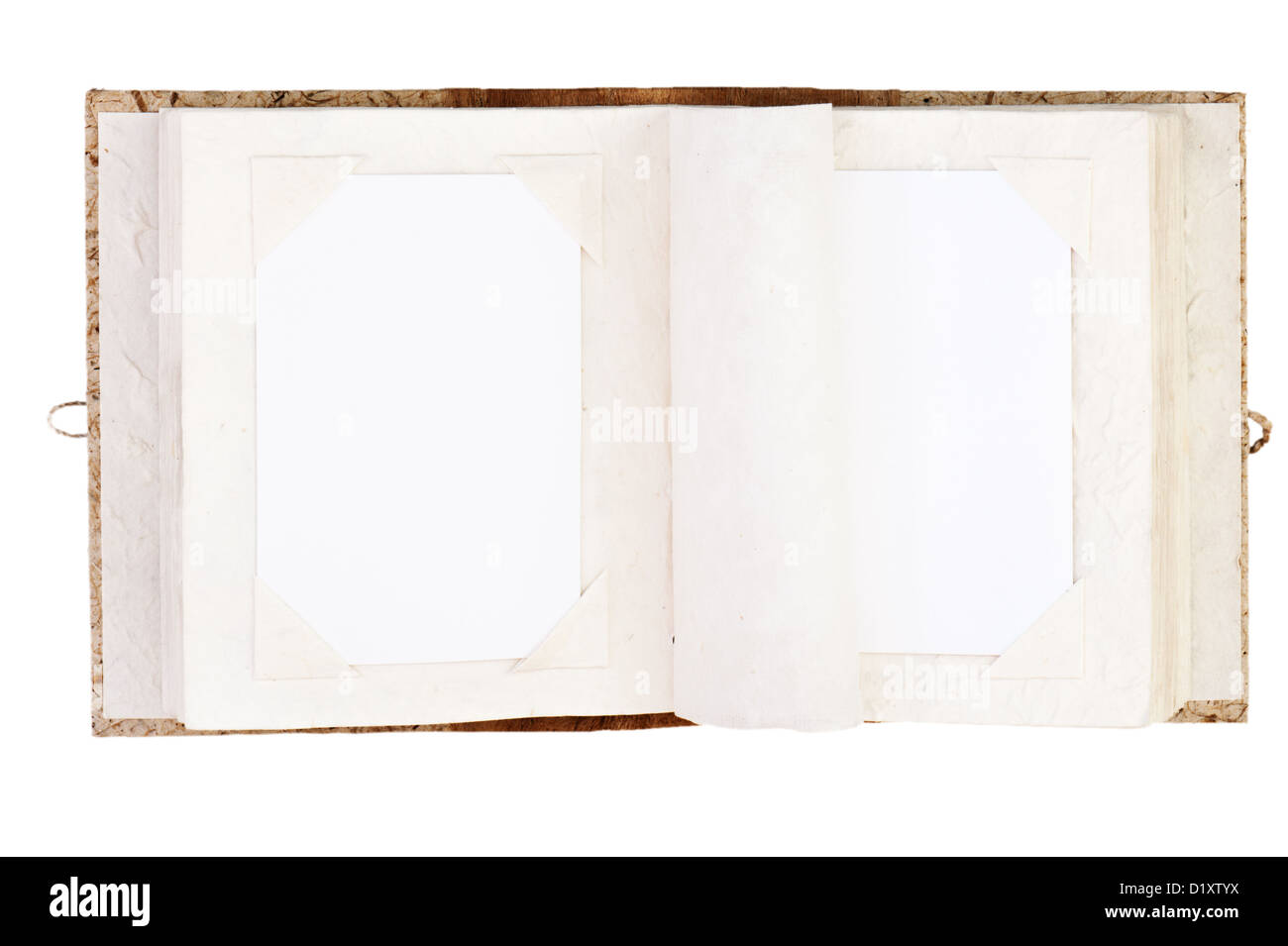 open old photo album with place for your photos isolated on white ...