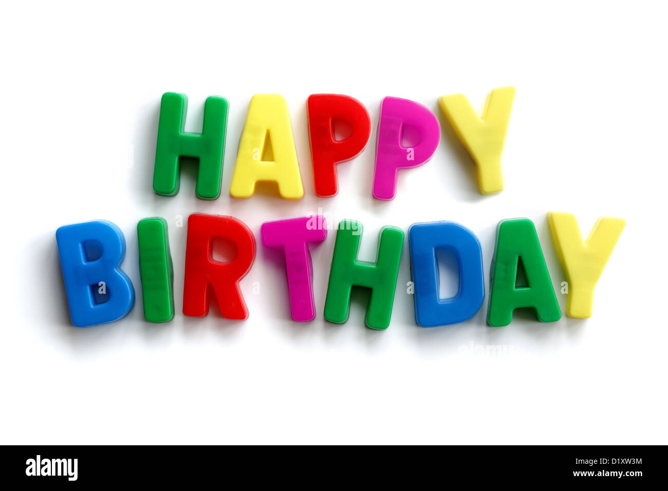 Happy birthday blue yellow Cut Out Stock Images & Pictures - Alamy