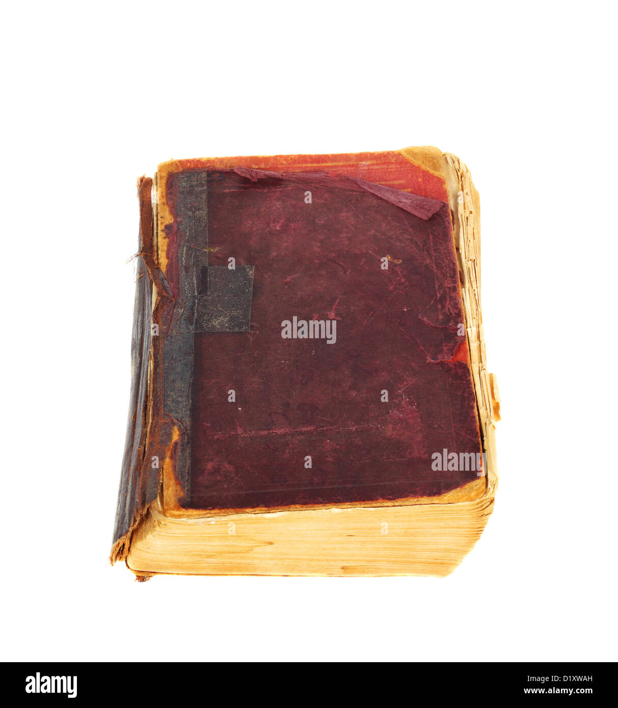 Vintage book in a bad condition isolated on white background Stock ...