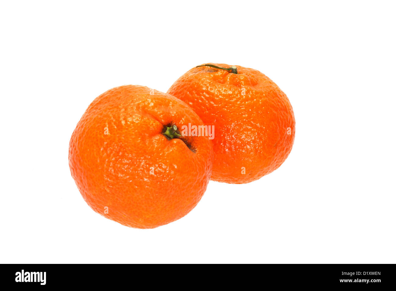 Two whole tangerines together isolated on white background Stock Photo ...