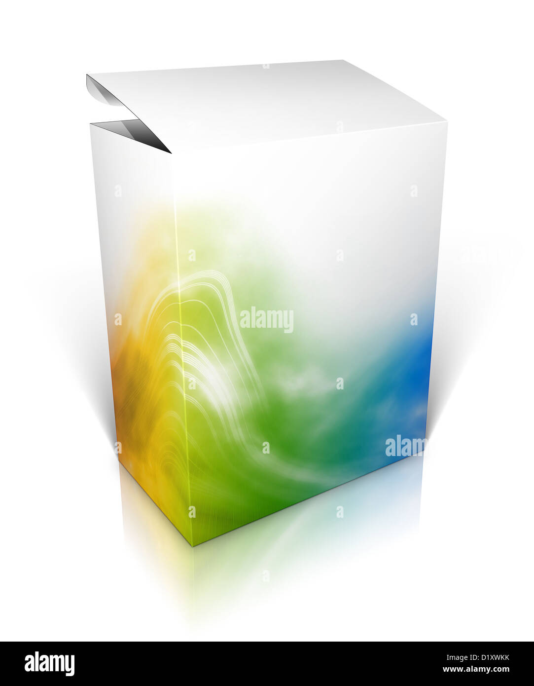 3D color box with shadows isolated on white background Stock Photo - Alamy