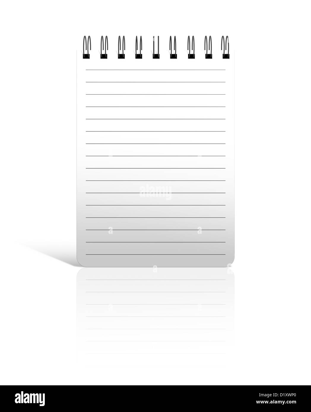 blank white spiral notepad isolated on white background Stock Photo - Alamy