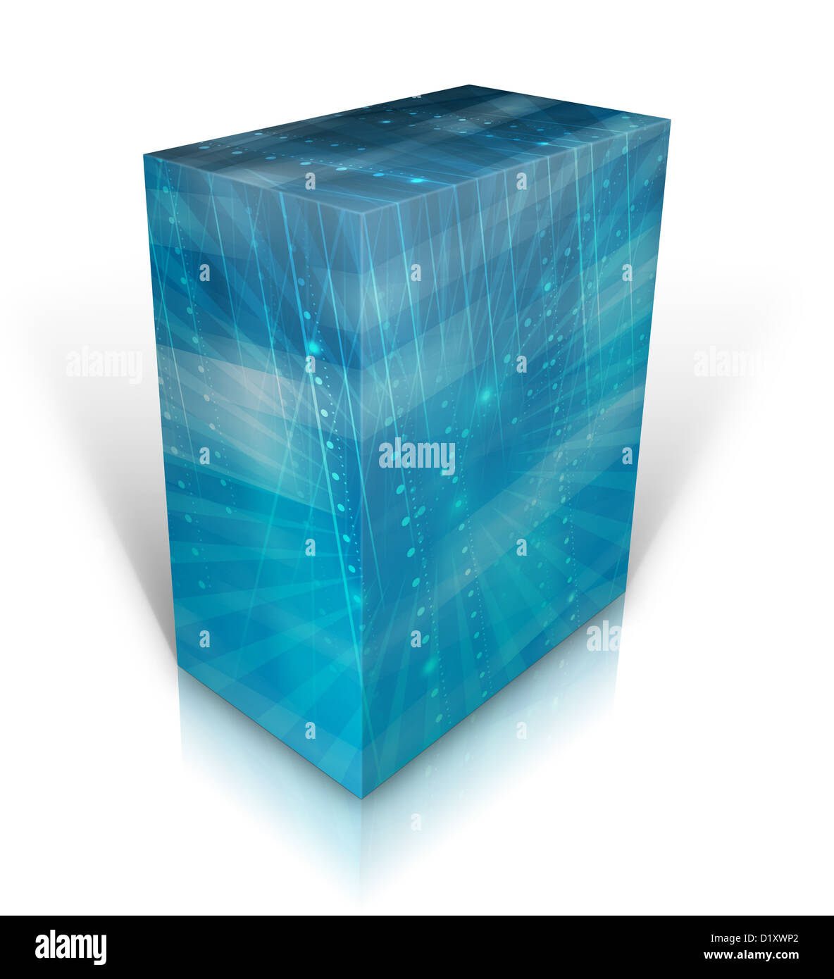 3D abstract blue software box isolated on white background Stock Photo ...