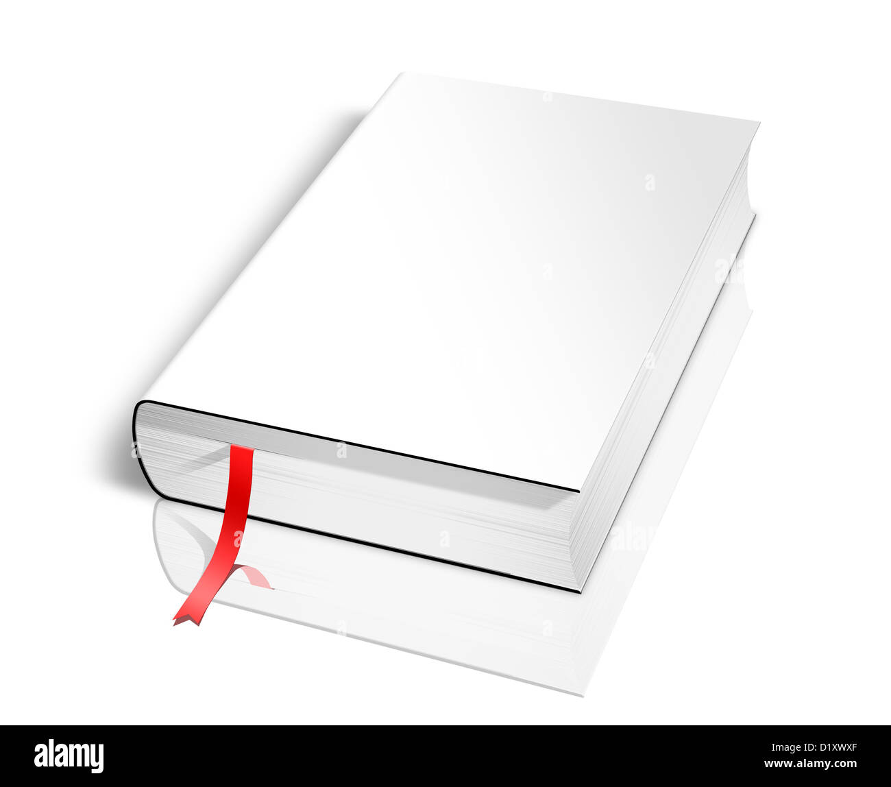 Blank book with white cover on white background Stock Photo - Alamy
