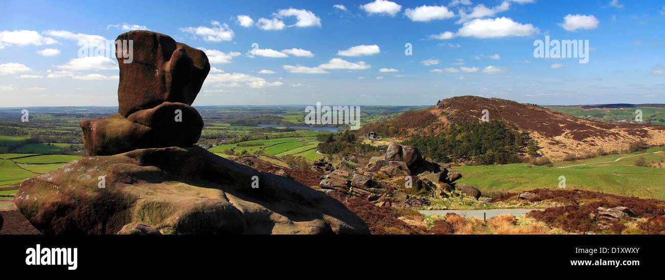 Summer view over the rock formations of the Ramshaw Rocks ...