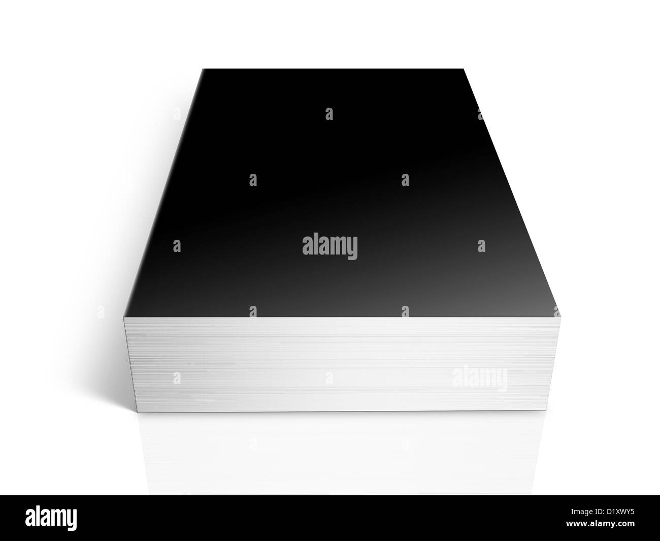 3D perspective black book whit shadows on white background Stock Photo ...