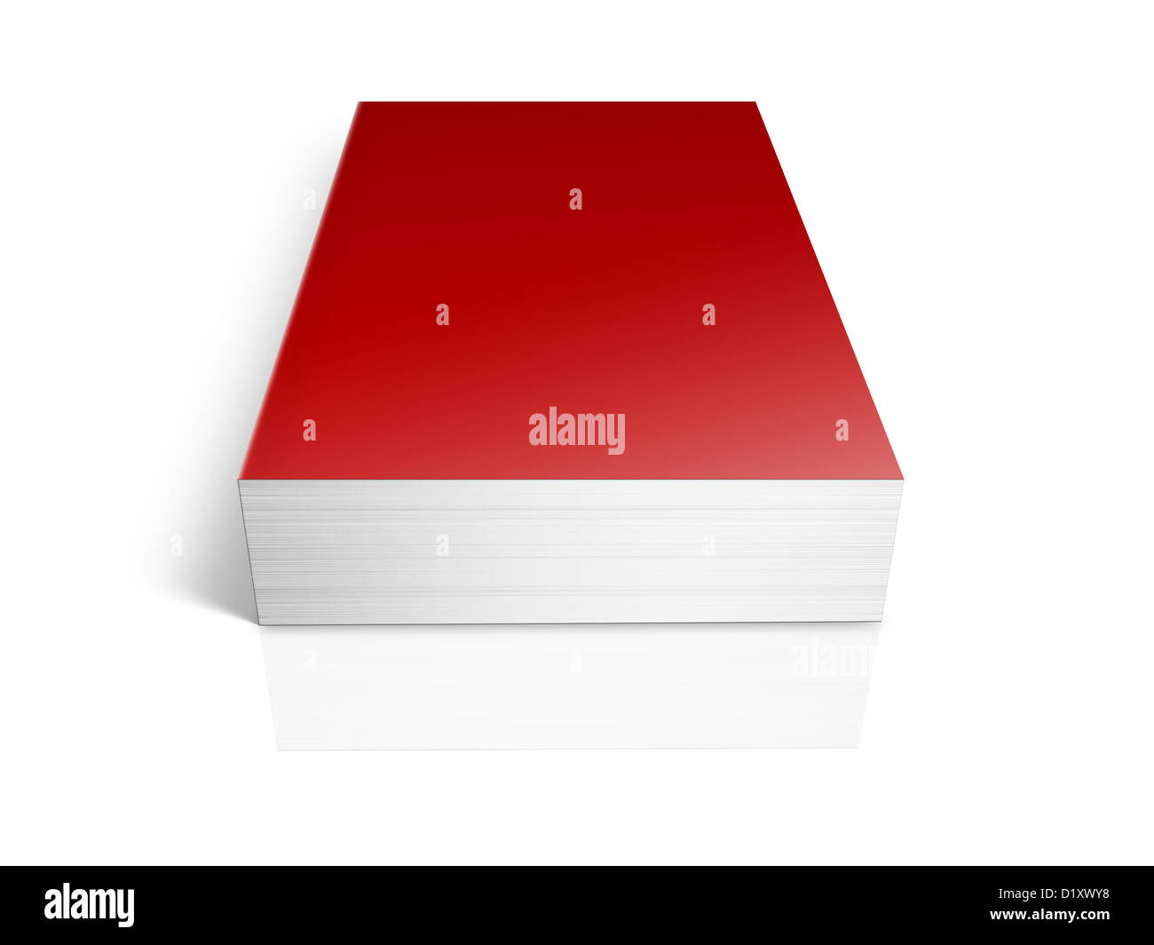 big red perspective book with shadows isolated on white background ...