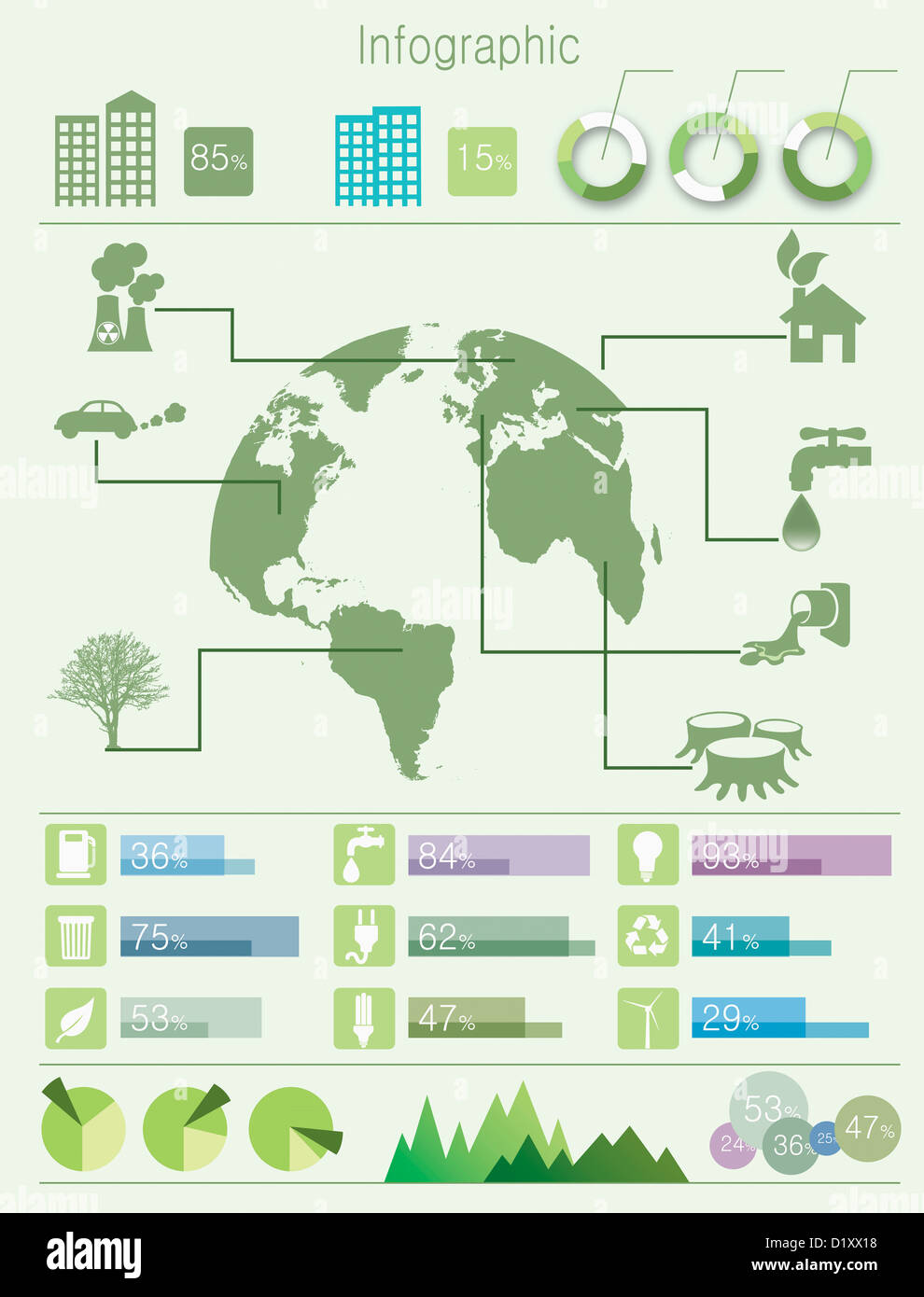 infographic design of energy related graphs Stock Photo - Alamy